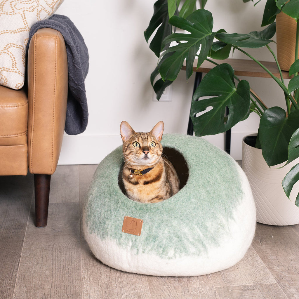 Wool Round Cat House - Natural & Zero Waste